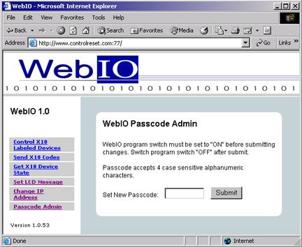 WebIO User Manual - Key Eleven